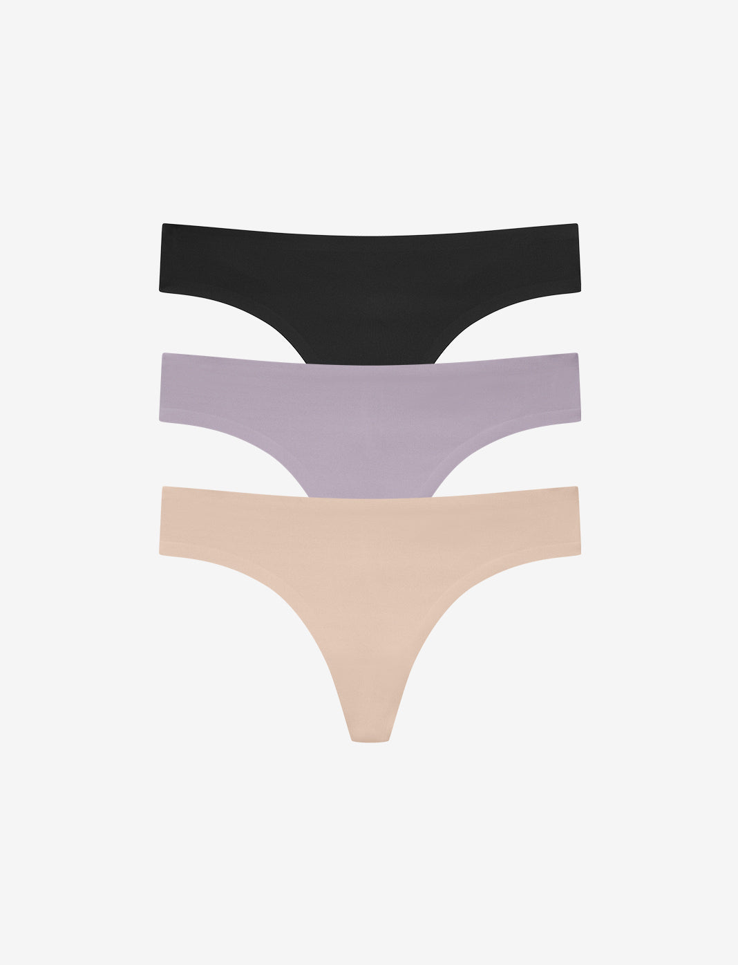 Black, Dreamy Lilac & Taupe ComfortStretch Thong 3 Pack Box | ThirdLove ...
