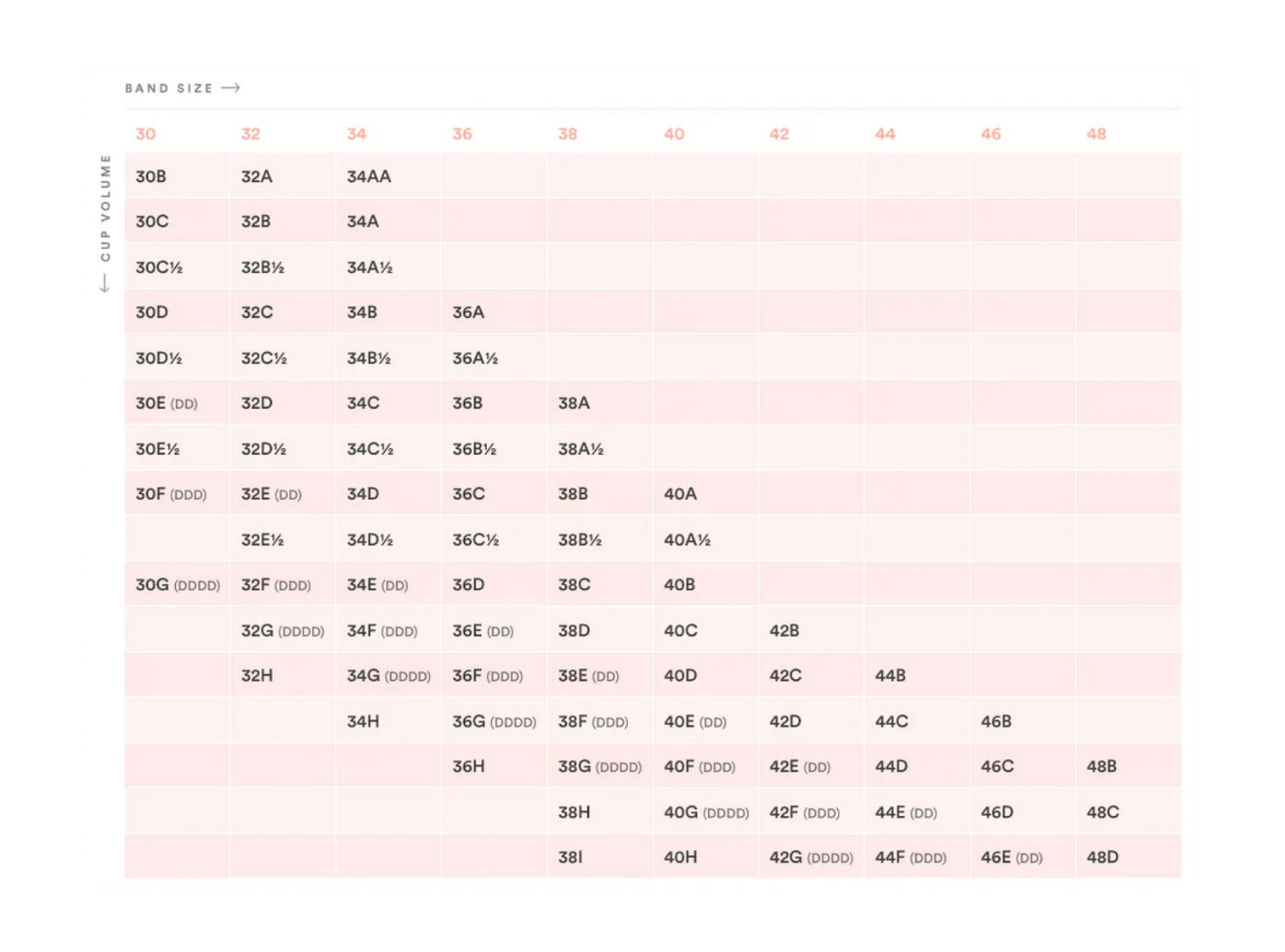 Bra Size Chart & Calculator - Find The Perfect Size | ThirdLove – Thirdlove