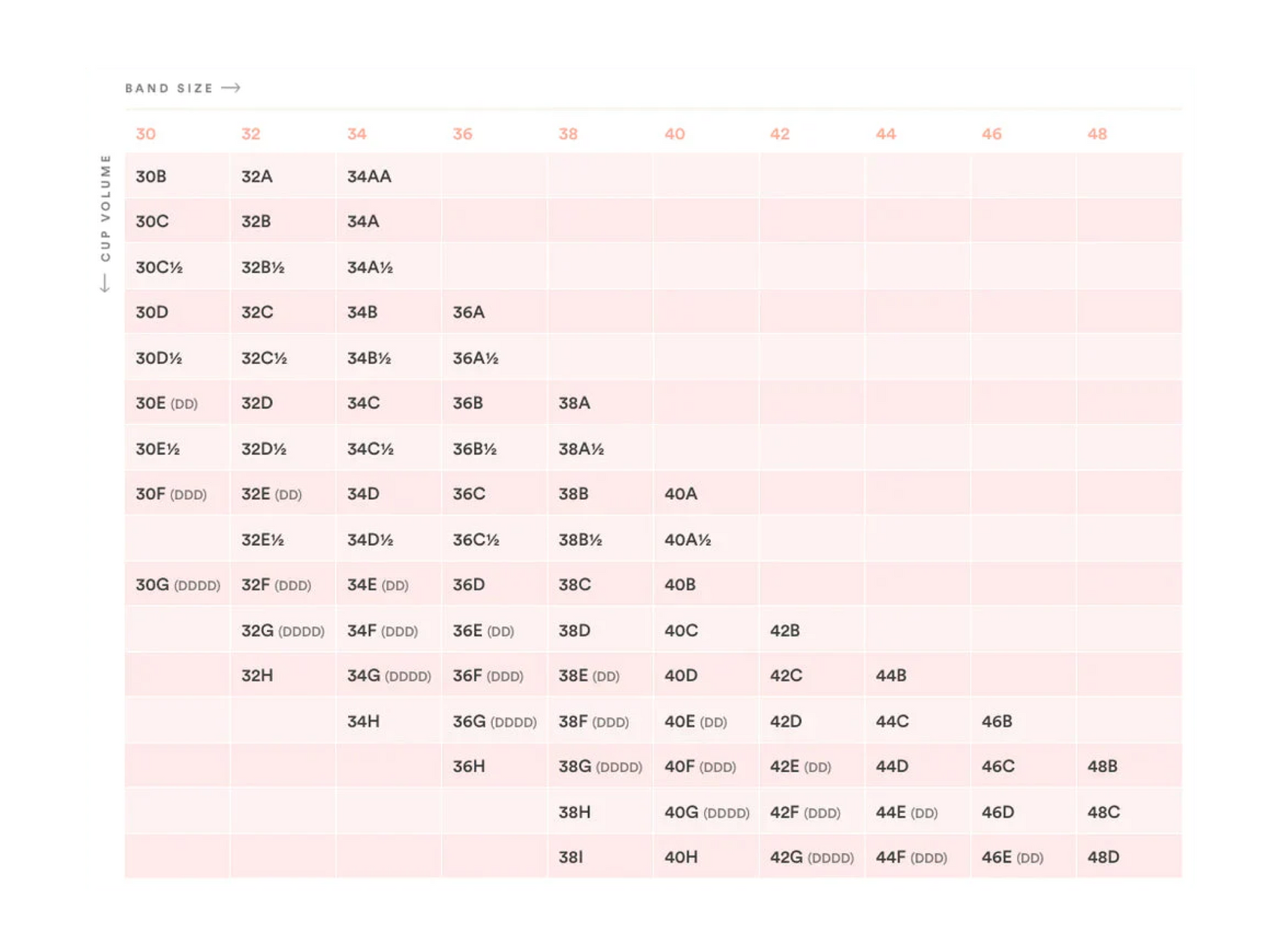 Bra Size Chart & Calculator - Find The Perfect Size | ThirdLove – Thirdlove